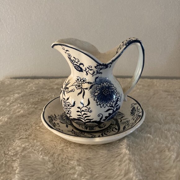 Dining | Vintage Small Pitcher Wsaucer 5 Tall | Poshmark